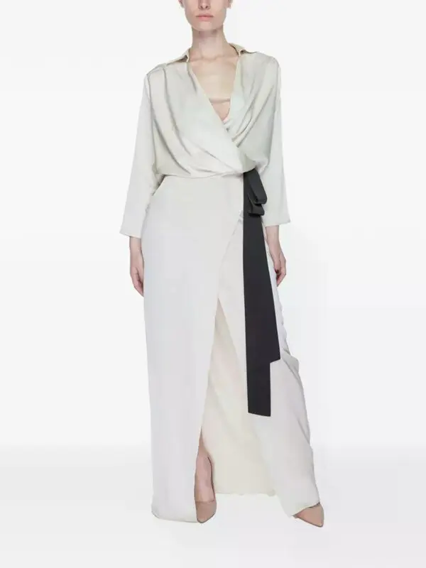 SANDRO FERRONE Wrap-design Maxi Dress