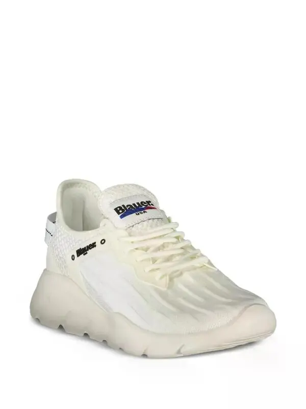 BLAUER. Logo-print Low-top Sneakers - Neutrals