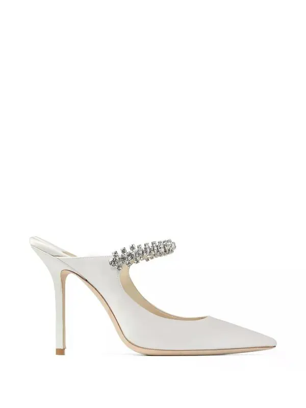 JIMMY CHOO Bing Embellished Heeled Pumps - White