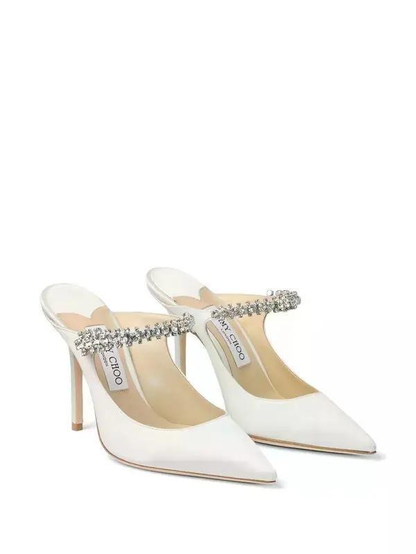 JIMMY CHOO Bing Embellished Heeled Pumps - White