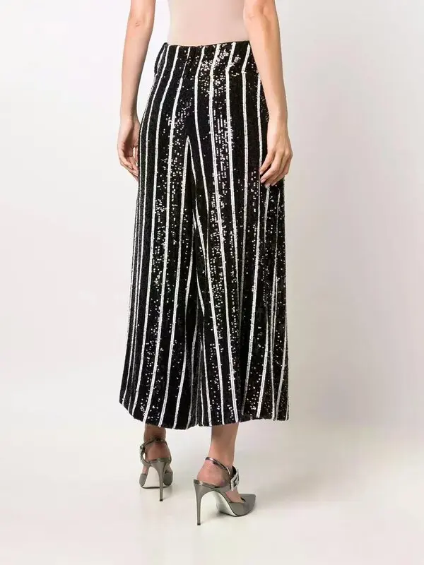 Balmain Sequin-embellished Wide-leg Trousers