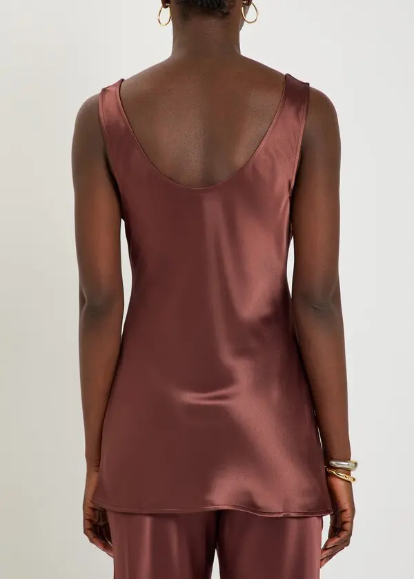 Shona Joy Savanna Scoop-neck Satin Tank Top