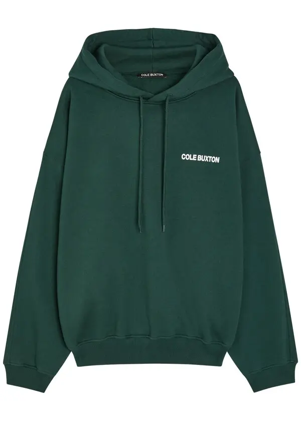 COLE BUXTON Sportswear Hooded Printed Cotton Sweatshirt - Green