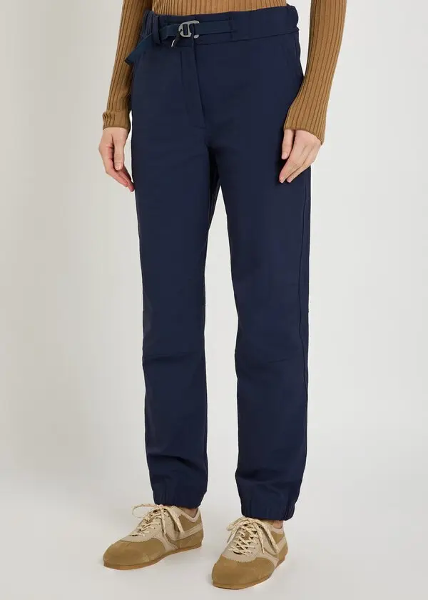 Moncler Logo-appliquéd Stretch-polyamide Trousers - Blue