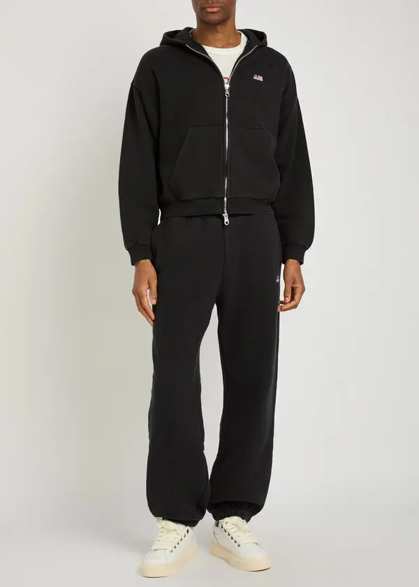 COLE BUXTON Embroidered Cotton Zip Up Hoodie