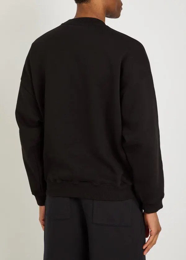 COLE BUXTON International Logo-embroidered Cotton Sweatshirt - Black