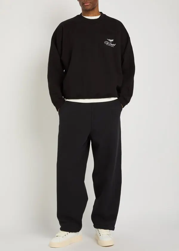 COLE BUXTON International Logo-embroidered Cotton Sweatshirt - Black