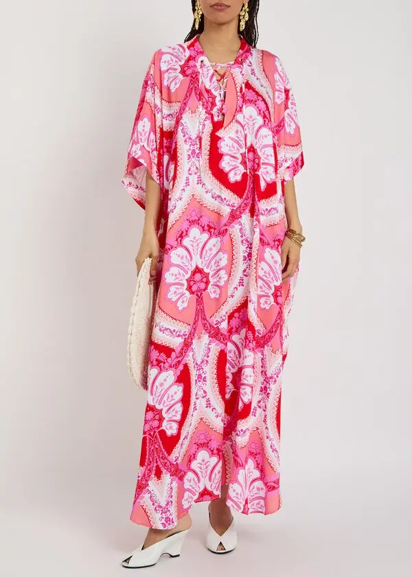 Melissa Odabash Carlotte Printed Woven Maxi Dress - Pink