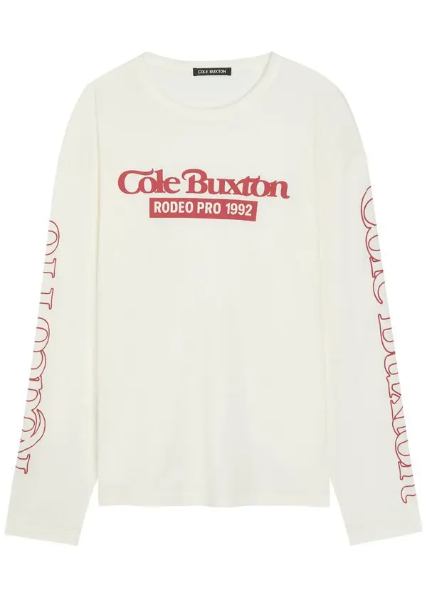 COLE BUXTON Rodeo Printed Cotton T-shirt - White