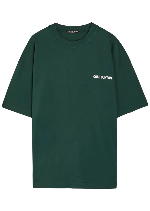 COLE BUXTON Logo-print Cotton T-shirt - Green