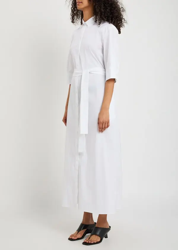 Max Mara Cotton-blend Maxi Shirt Dress - White