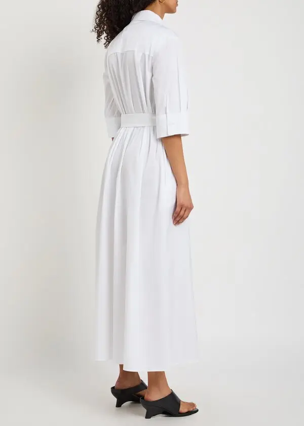 Max Mara Cotton-blend Maxi Shirt Dress - White