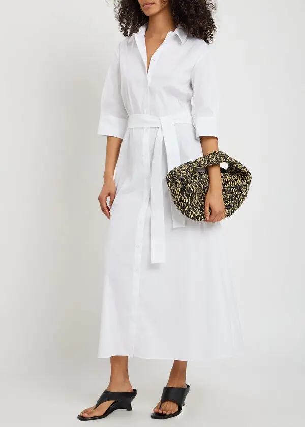 Max Mara Cotton-blend Maxi Shirt Dress - White