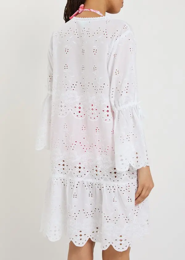 Melissa Odabash Embroidered Mini Cotton Dress