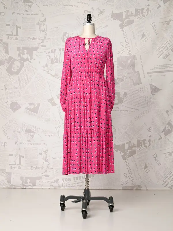 TROVE Dominique Dress Dvf Vintage - Twisted Geo Signature Pink