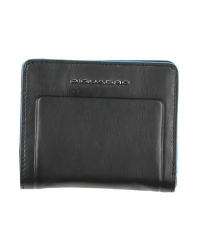 PIQUADRO Wallet Cow Leather, Eva Nylon, Polyester, Metal - Black