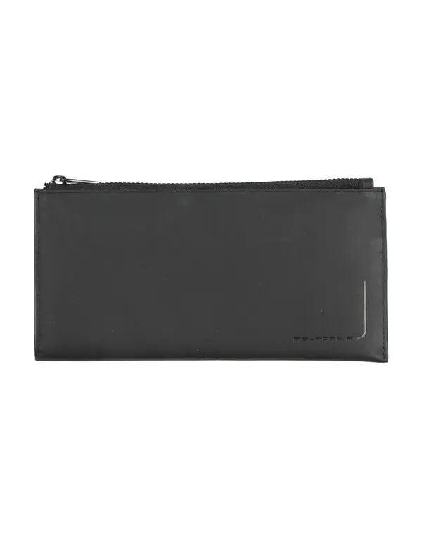 PIQUADRO Wallet Cow Leather, Metal, Polypropylene, Polyurethane - Black