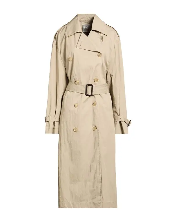 TOTEME Overcoat & Trench Coat In Organic Cotton & Polyamide - Beige