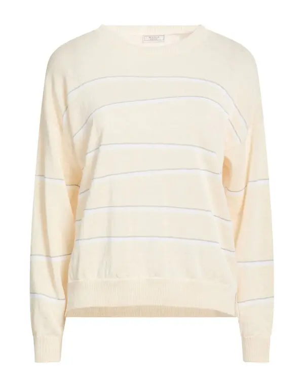 Peserico Striped Intarsia-knit Sweater - Beige