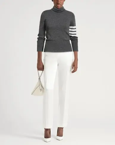 Thom Browne Turtleneck Cashmere Knit Top - Grey