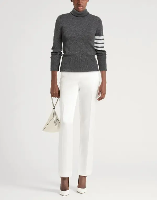 Thom Browne Turtleneck Cashmere Knit Top - Grey