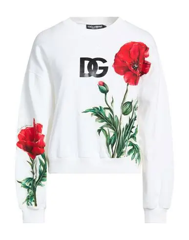 Dolce & Gabbana Crewneck Sweatshirt With Appliqués - White
