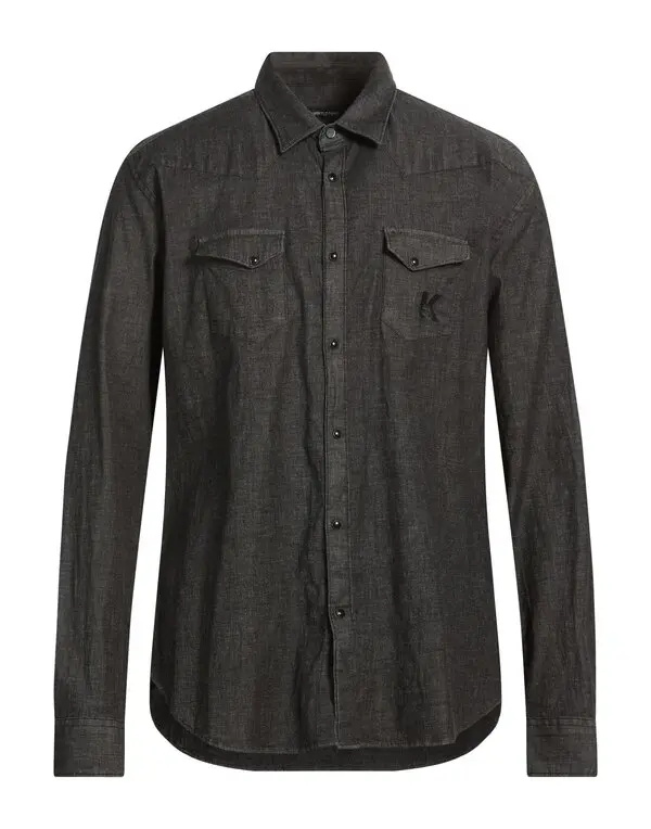 Karl Lagerfeld Denim Shirt Size Cotton, Elastane