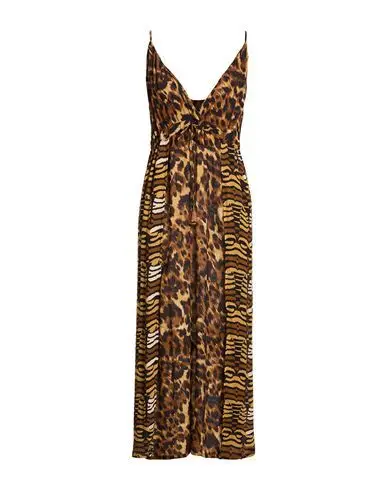 MISS BIKINI LUXE Leopard-print V-neck Midi Dress - Brown