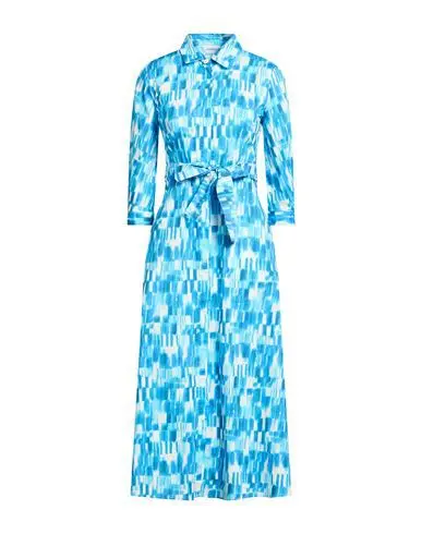 Marella Midi Dress Azure Size Cotton, Elastane - Blue