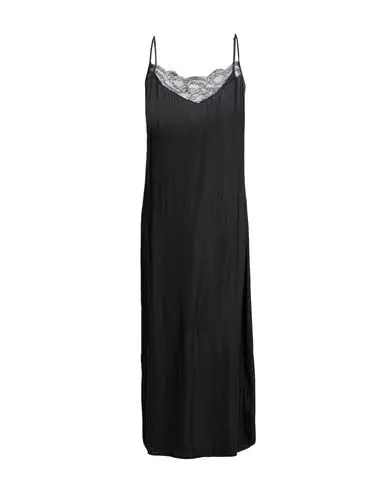 Maje Midi Slip Dress With Lace - Black
