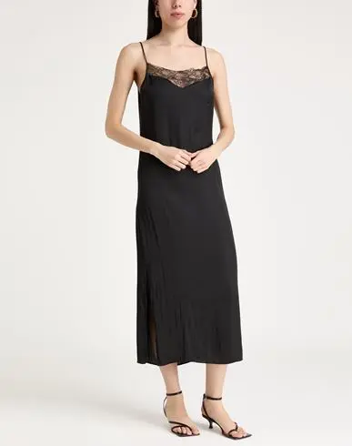 Maje Midi Slip Dress With Lace