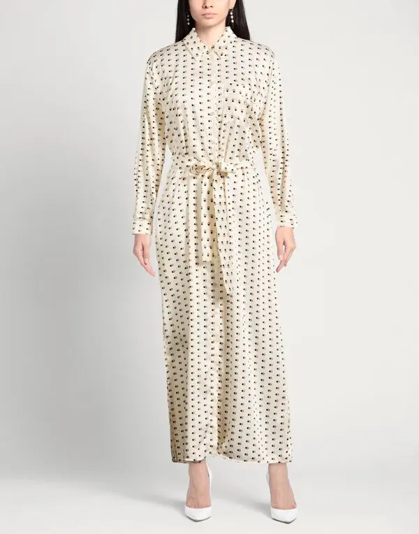 Marella Polka-dot Twill Maxi Shirt Dress