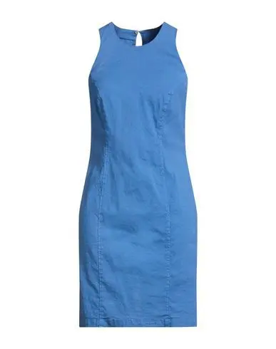 120% Lino Mini Dress Slate Size Linen, Cotton, Elastane - Blue