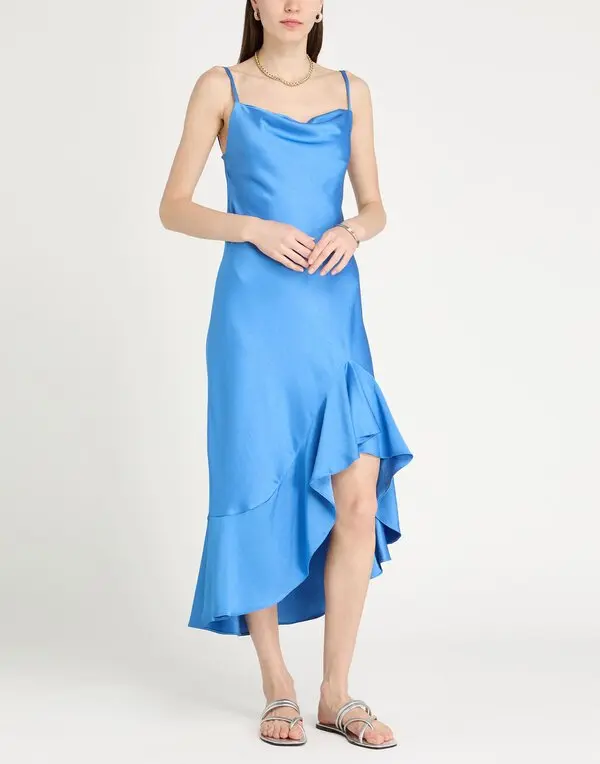 bias cut midi dress Bias Cut Satin Midi Dress