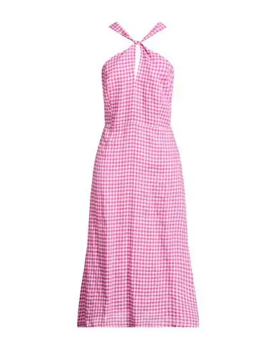 120% Lino Linen Midi Dress - Pink