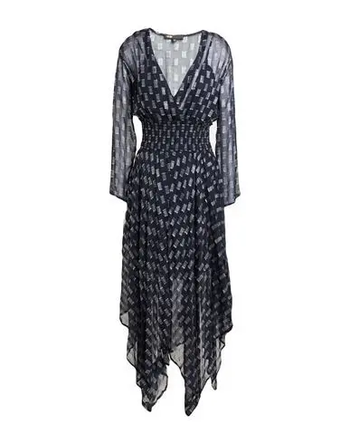 Maje Maxi Dress With V-neck And Long Sleeves - Blue