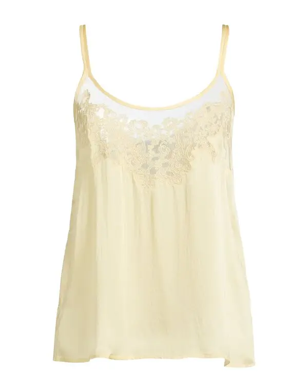 TWINSET Viscose Camisole With Lace Trim - Yellow