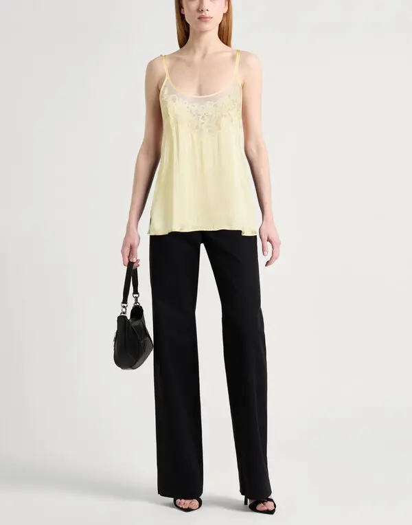 TWINSET Viscose Camisole With Lace Trim - Yellow