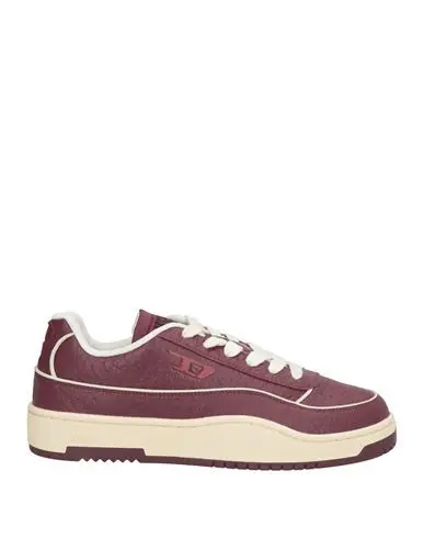 DIESEL® Pebbled Leather Low-top Sneakers - Red
