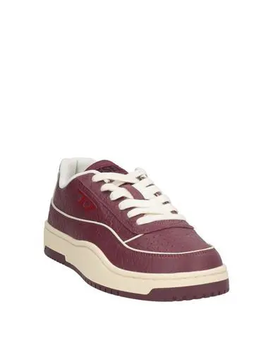 DIESEL® Pebbled Leather Low-top Sneakers - Red