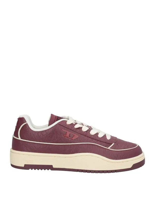 DIESEL® Pebbled Leather Low-top Sneakers - Red