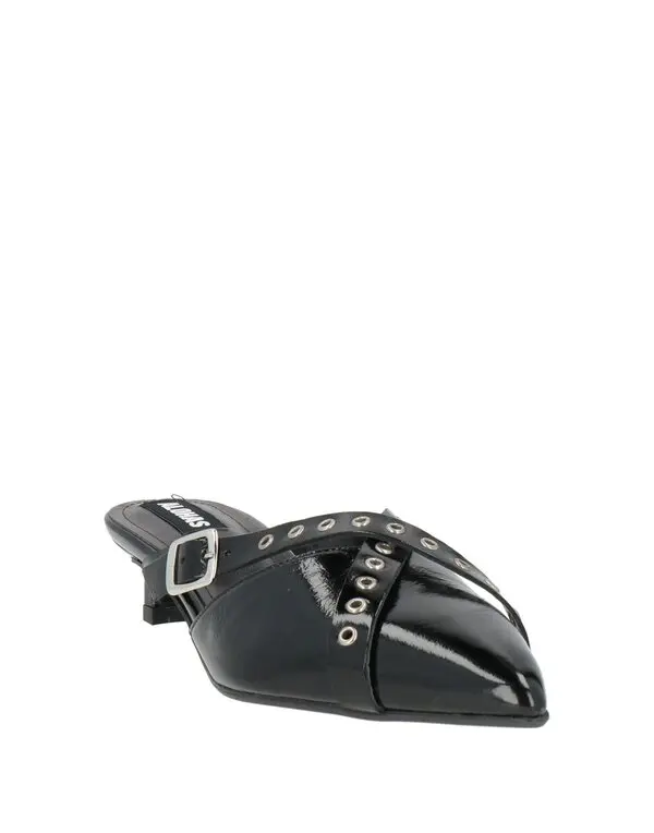 ALOHAS Leather Mules - Black