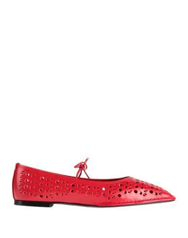 ALOHAS Leather Ballet Flats - Red