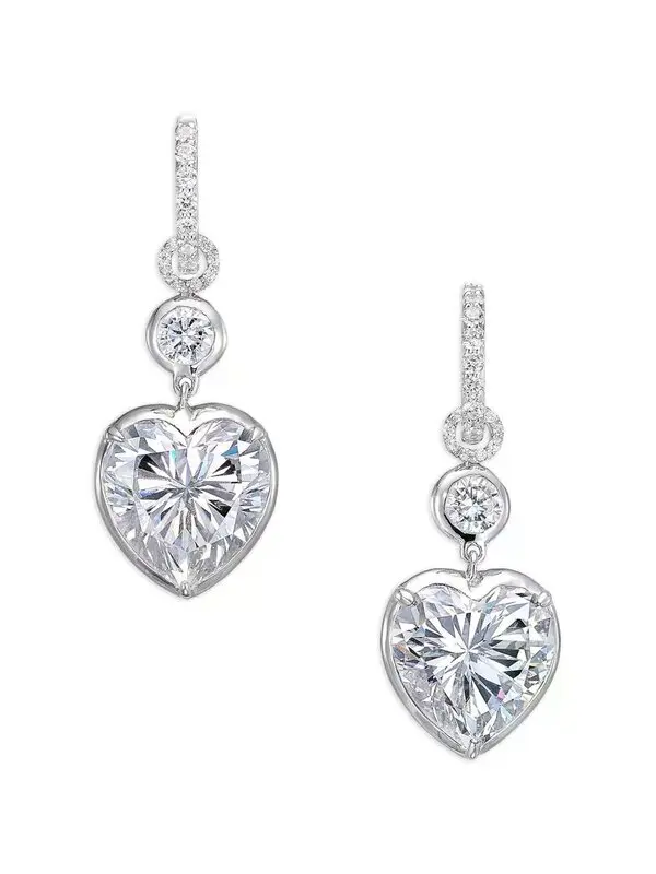ANABELA CHAN Large Heart Pendant Hoop Earrings - Silver