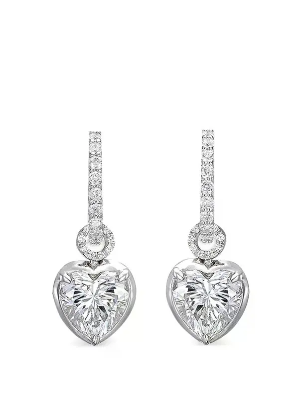 ANABELA CHAN Petite Heart Pendant Hoop Earrings - Silver