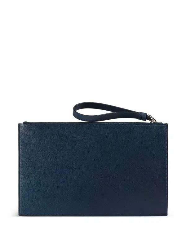 DOUCAL'S Palmellato Leather Document Pouch - Blue