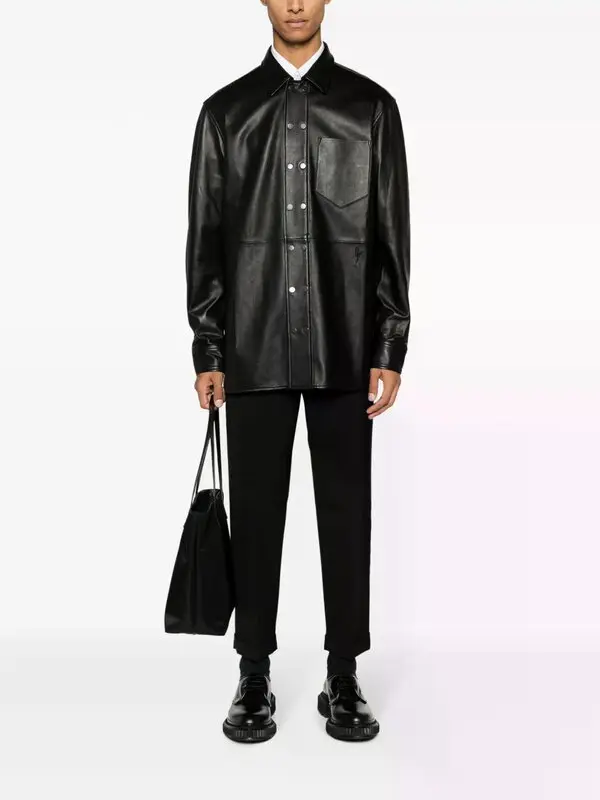 Neil Barrett Spread-collar Leather Jacket