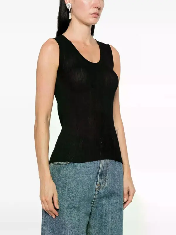 NACKIYE Ribbed Sheer Top