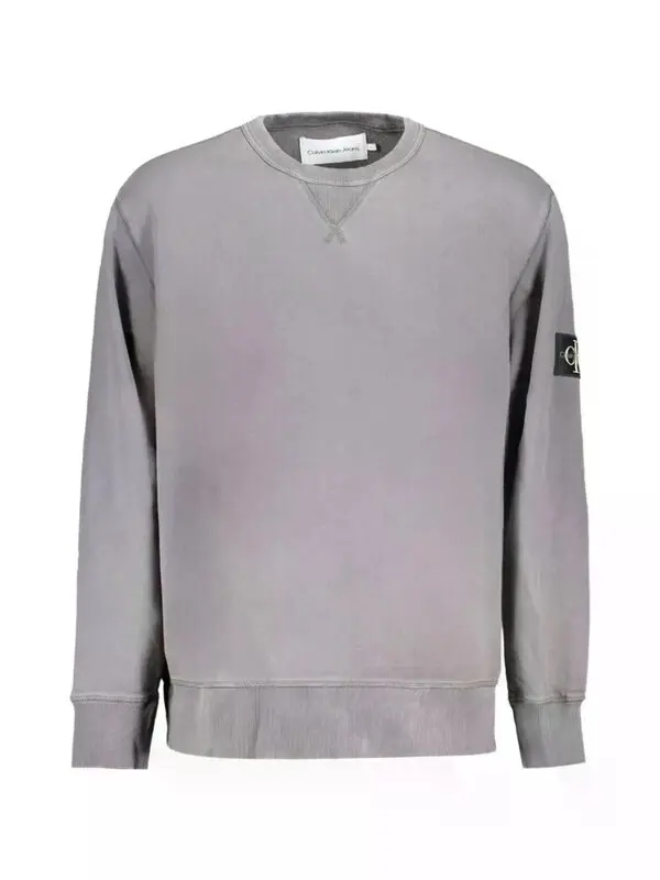 Calvin Klein Cotton Sweater With Logo Patch - Grey