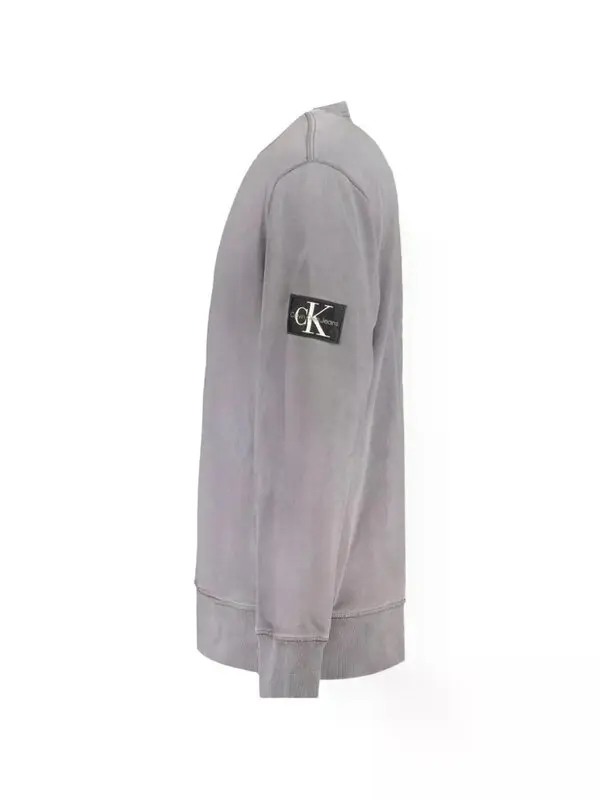 Calvin Klein Cotton Sweater With Logo Patch - Grey